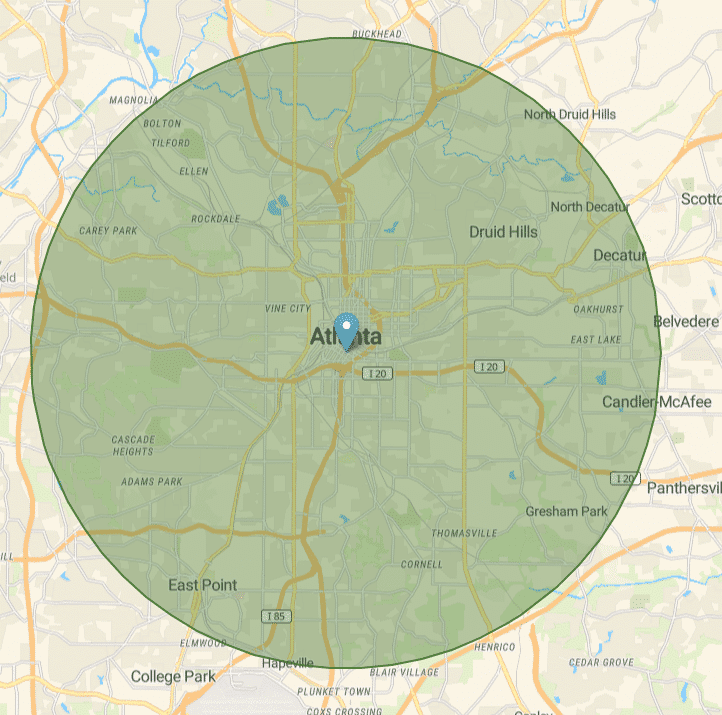 Documentation - Drawing an as-the-crow-flies area - Smappen