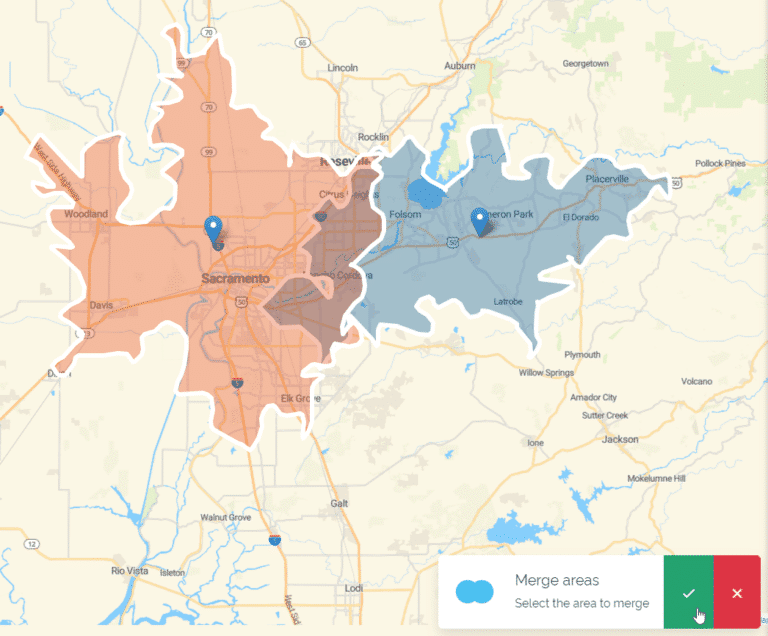 Documentation - Merging areas [Managing areas] - Smappen