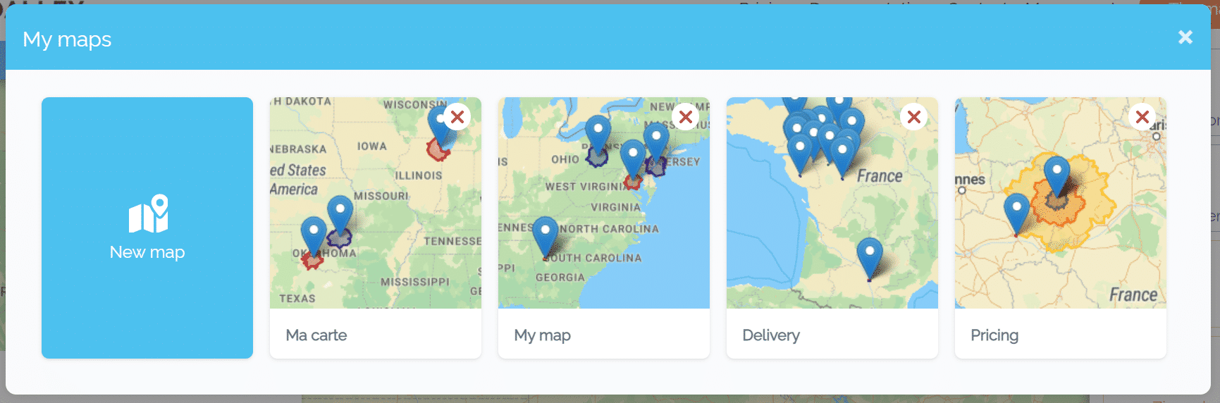 Documentation - Creating a new map - Smappen