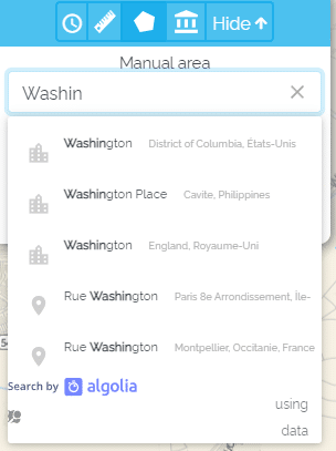 Documentation - Creating a manual area - Smappen