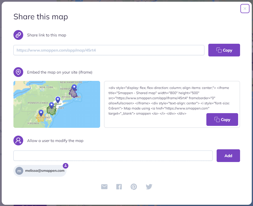 Documentation - Sharing a map publicly - Smappen