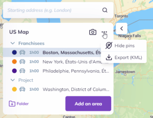 Documentation - Exporting a map [Managing areas] - Smappen