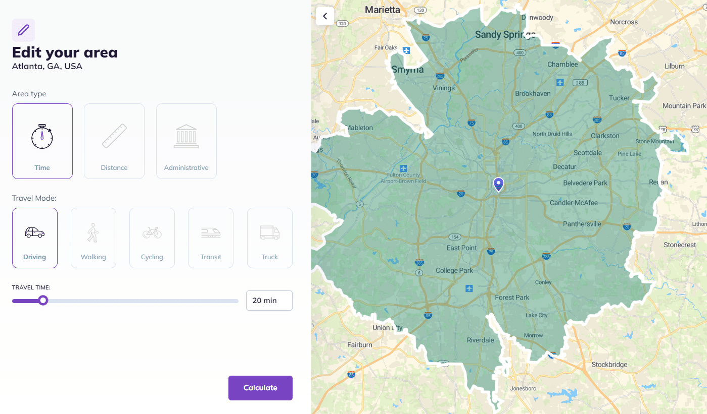 Modifying areas - Smappen