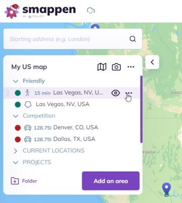Copying an area to a map - Smappen