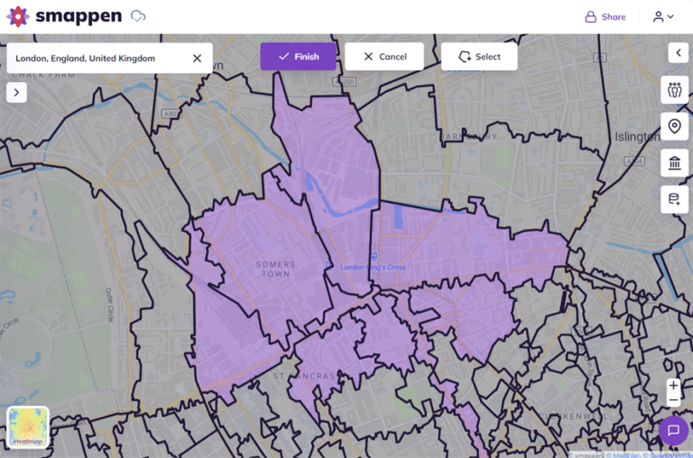 How to create a UK postcode map - Smappen