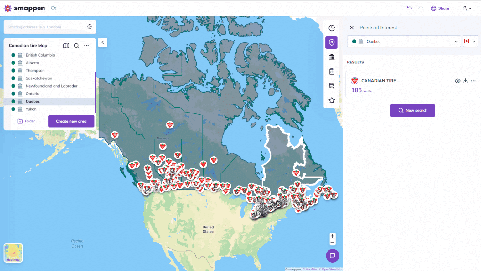 Canadian Tire Map - Smappen